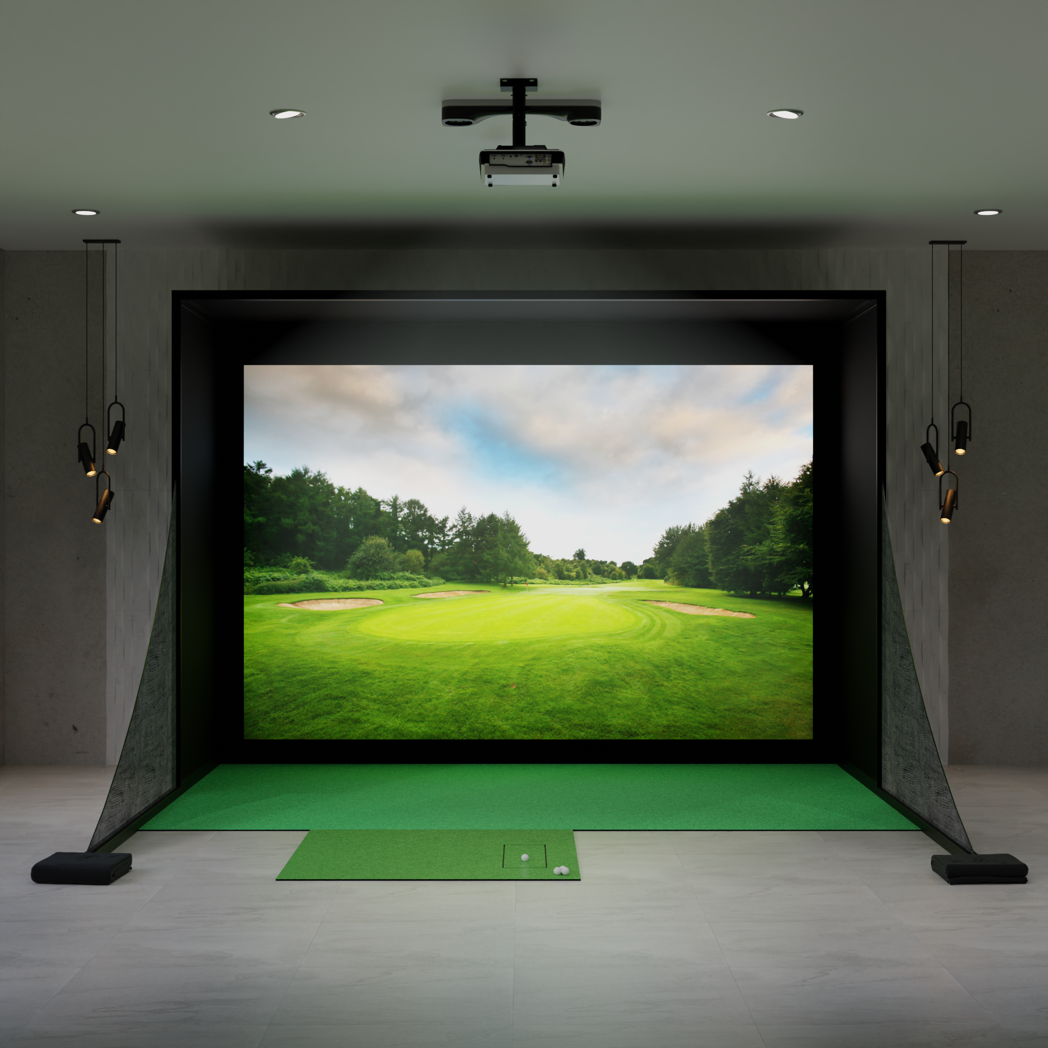 ProTee United VX Golf Simulator Package (with Carl's Place DIY Enclosu ...