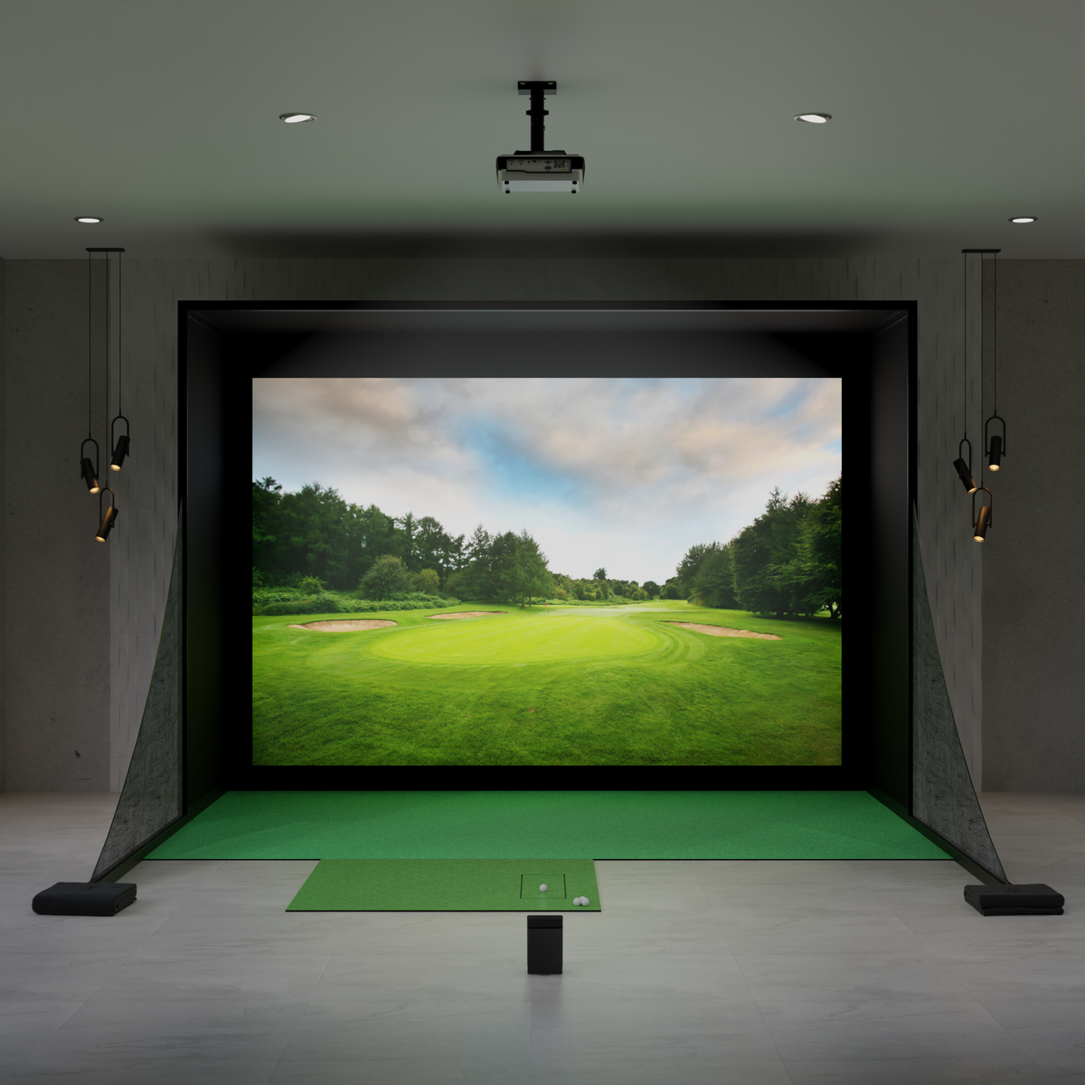 Swing Caddie SC4 Golf Simulator Package (with Carl's Place DIY Enclosu ...